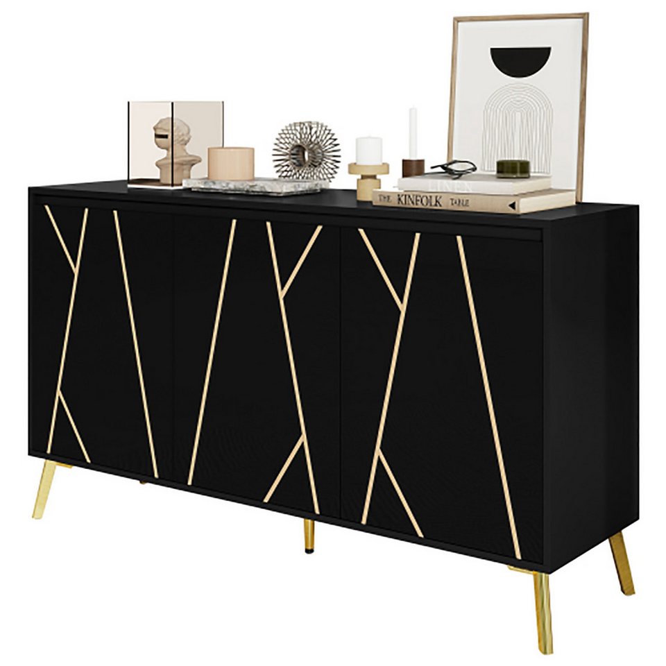 Outmax Sideboard Sideboard 3 Türig Grifflos Für Esszimmer