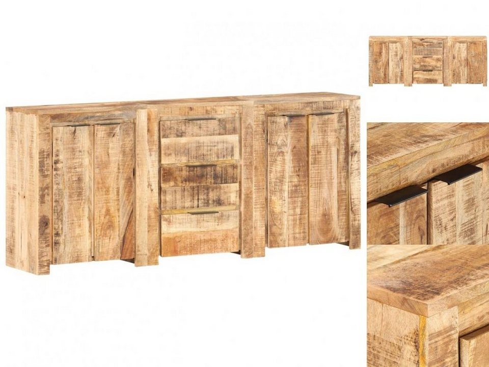 Vidaxl Anrichte Sideboard Mit 3 Schubladen Und 4 Türen Mango Massivholz