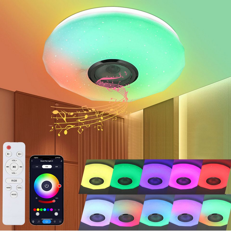 Oyajia Led Deckenleuchte 30w Led Deckenlampe Mit Bluetooth Lautsprecher
