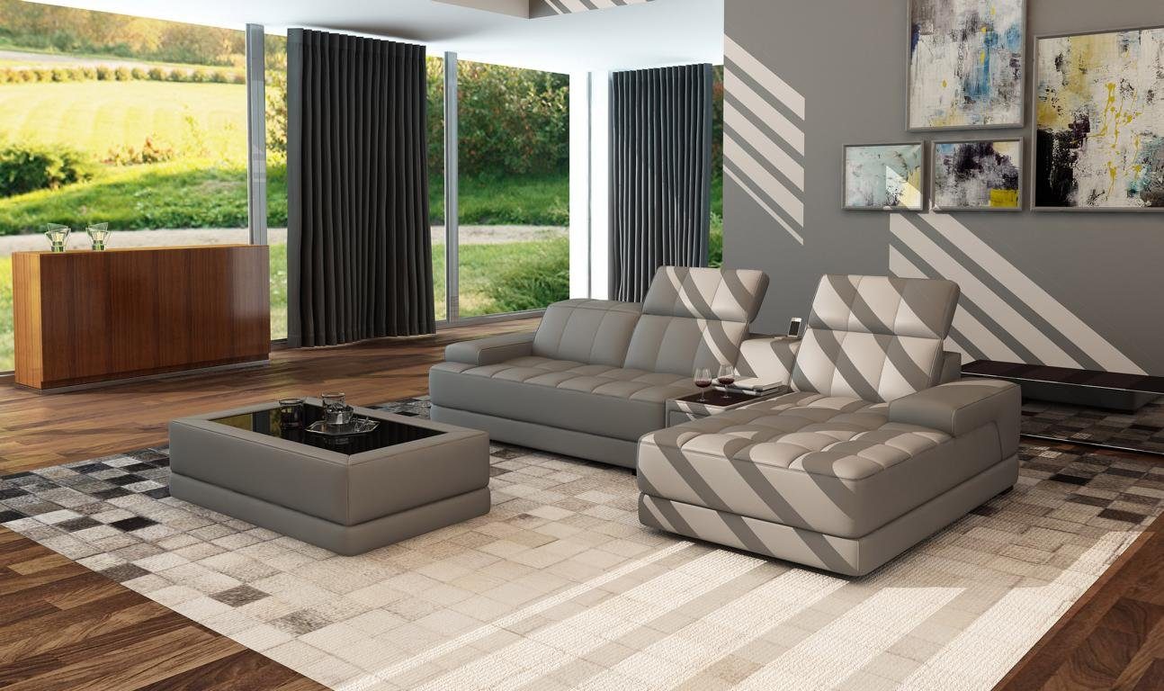 JVmoebel Ecksofa, Ledersofa Sofa Couch Polster Eck L Form XXL Big Sofas ...