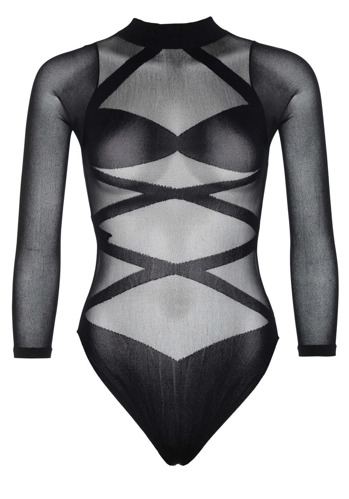 Leg Avenue Body Body mit halterlosen Strümpfen - schwarz transparent
