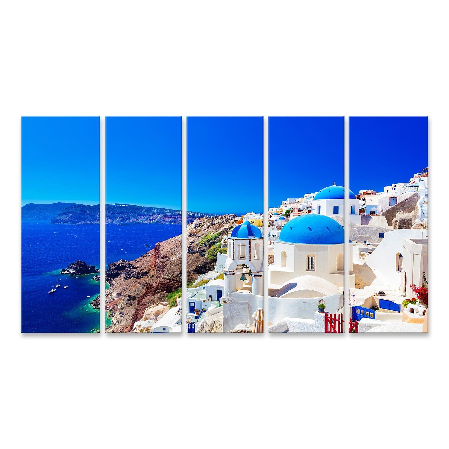 islandburner Leinwandbild Bild auf Leinwand Oia Stadt Auf Der Insel Santorini Griechenland Mit B