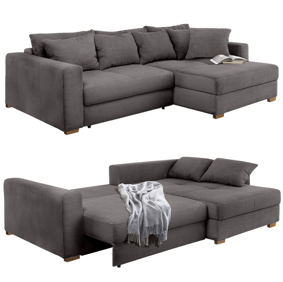 Luma Home Ecksofa 15153 Dauerschläfer Mit Bettkasten 288x186 Cm