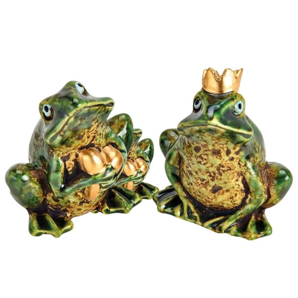 Dekohelden24 Gartenfigur Deko Frösche Sitzend Im 2er Set In