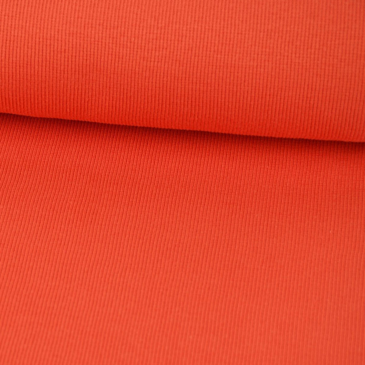 SchÖner Leben Stoff Strickschlauch Bündchenstoff Grob Orange 27cm Breite