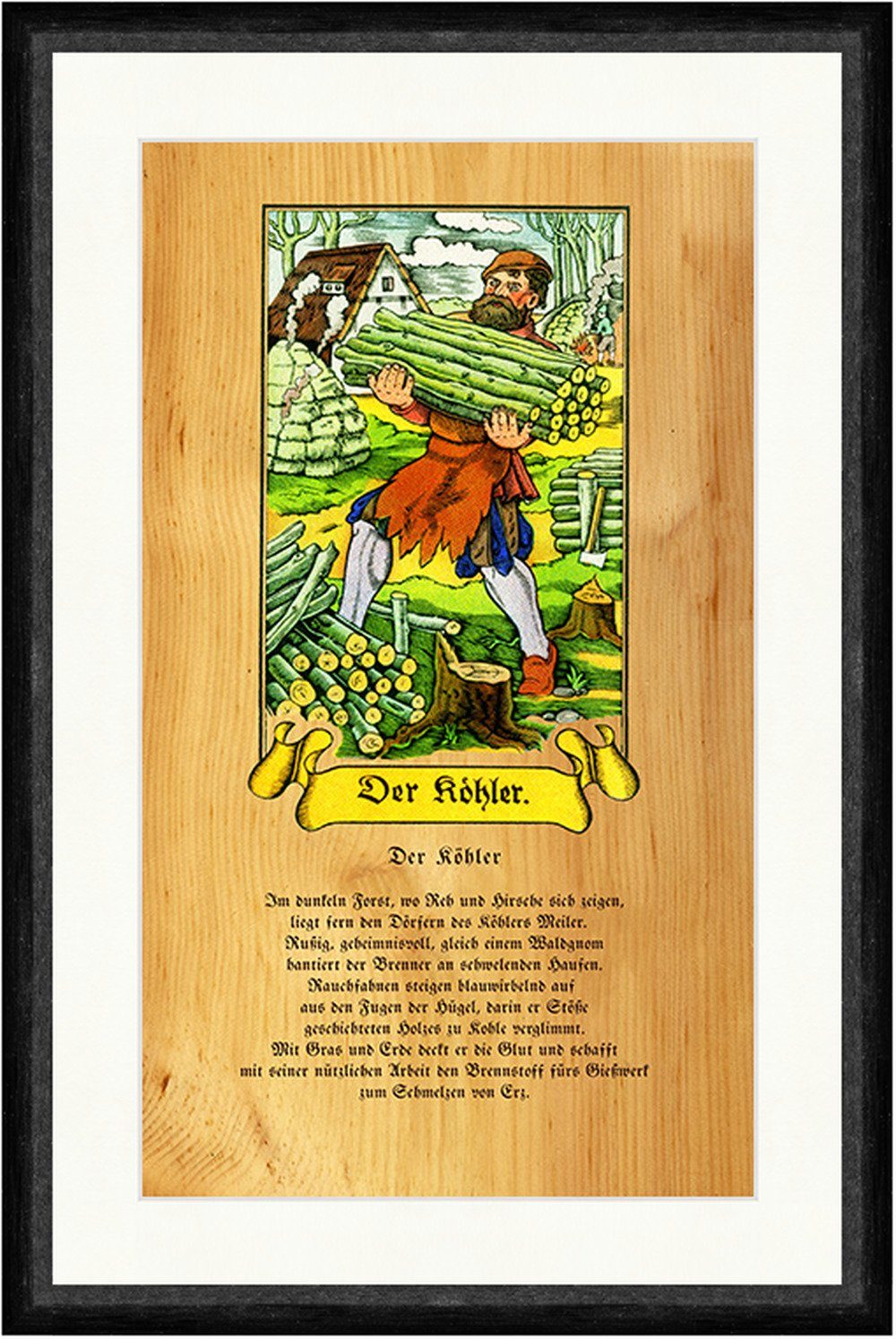 Kunstdruck Der Köhler Köhlerei Charcoal Holzkohle Handwerk Faks_Stand 052, (1 St)