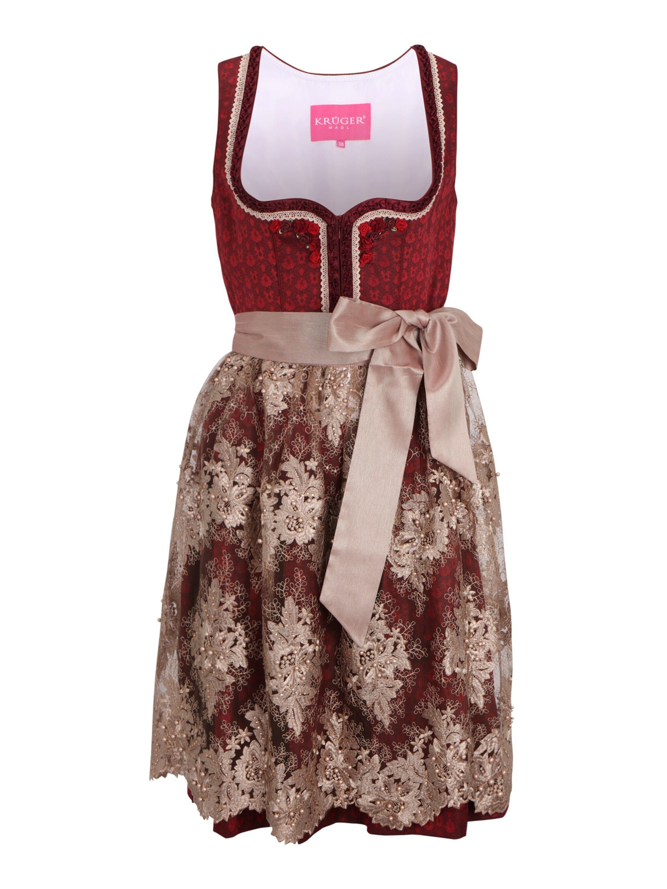 Krüger Madl Dirndl (1-tlg) Drapiert/gerafft, Tiefer Ausschnitt/Dekolleté
