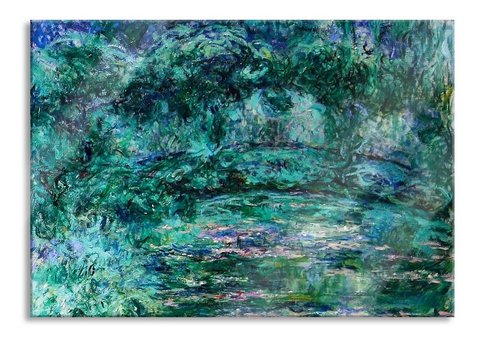 Pixxprint Glasbild Claude Monet Japanische Brücke über Den