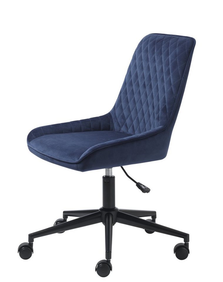 Möbelando Bürostuhl Milton Bht 60x81x60 Cm Aus Metall Pu In Blau