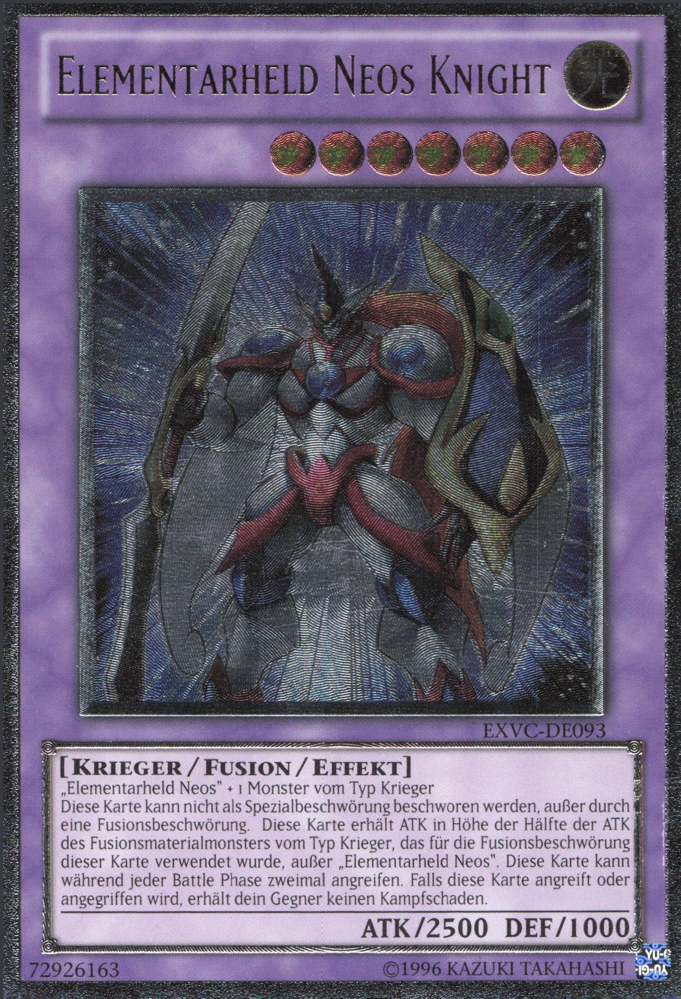 ReCollectibles Sammelkarte YuGiOh Karte Elementar-HELD Neos Knight (V.2), Yu-Gi-Oh! Karte EXVC ...