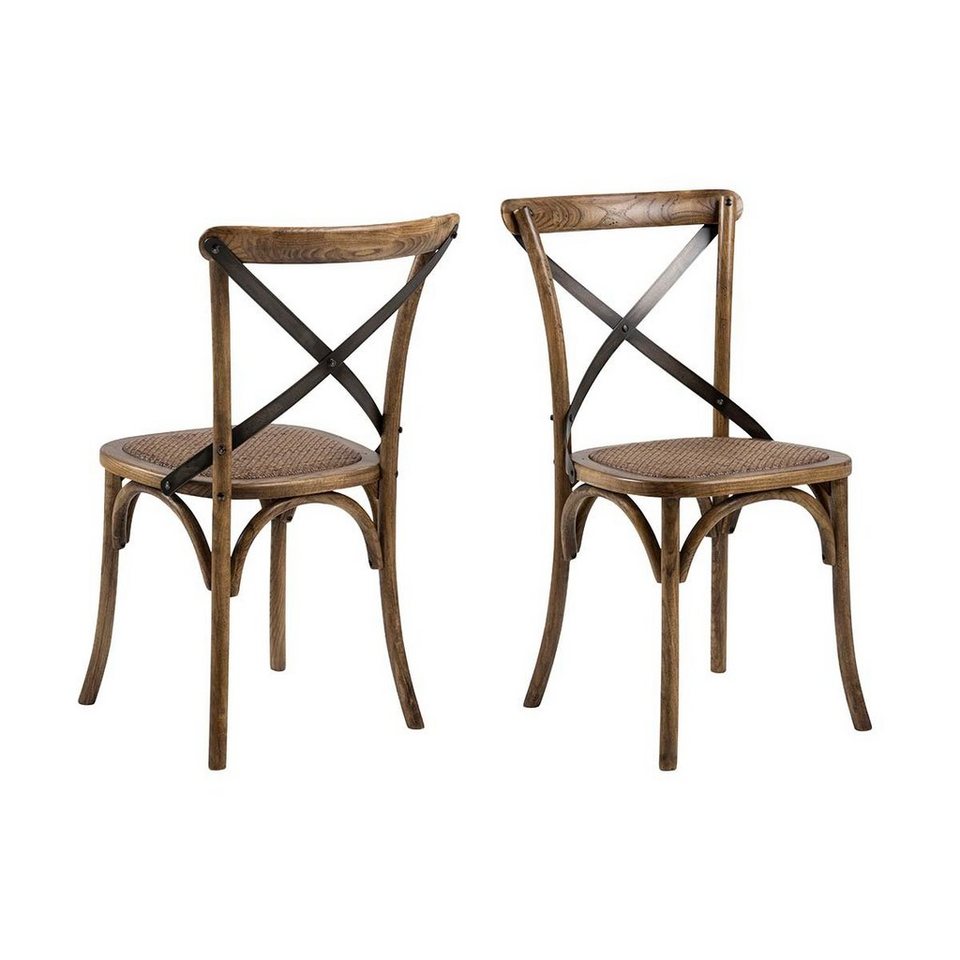 Ebuy24 Esszimmerstuhl 2er Set Viby Esszimmerstuhl Rattan Schwarz