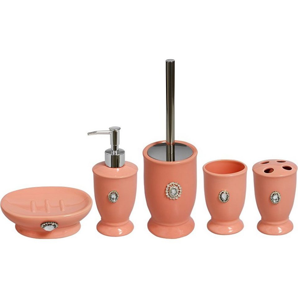 Dekonaz Badaccessoire Set Duygu 5 Teiliges Badezimmer Wc Garnitur