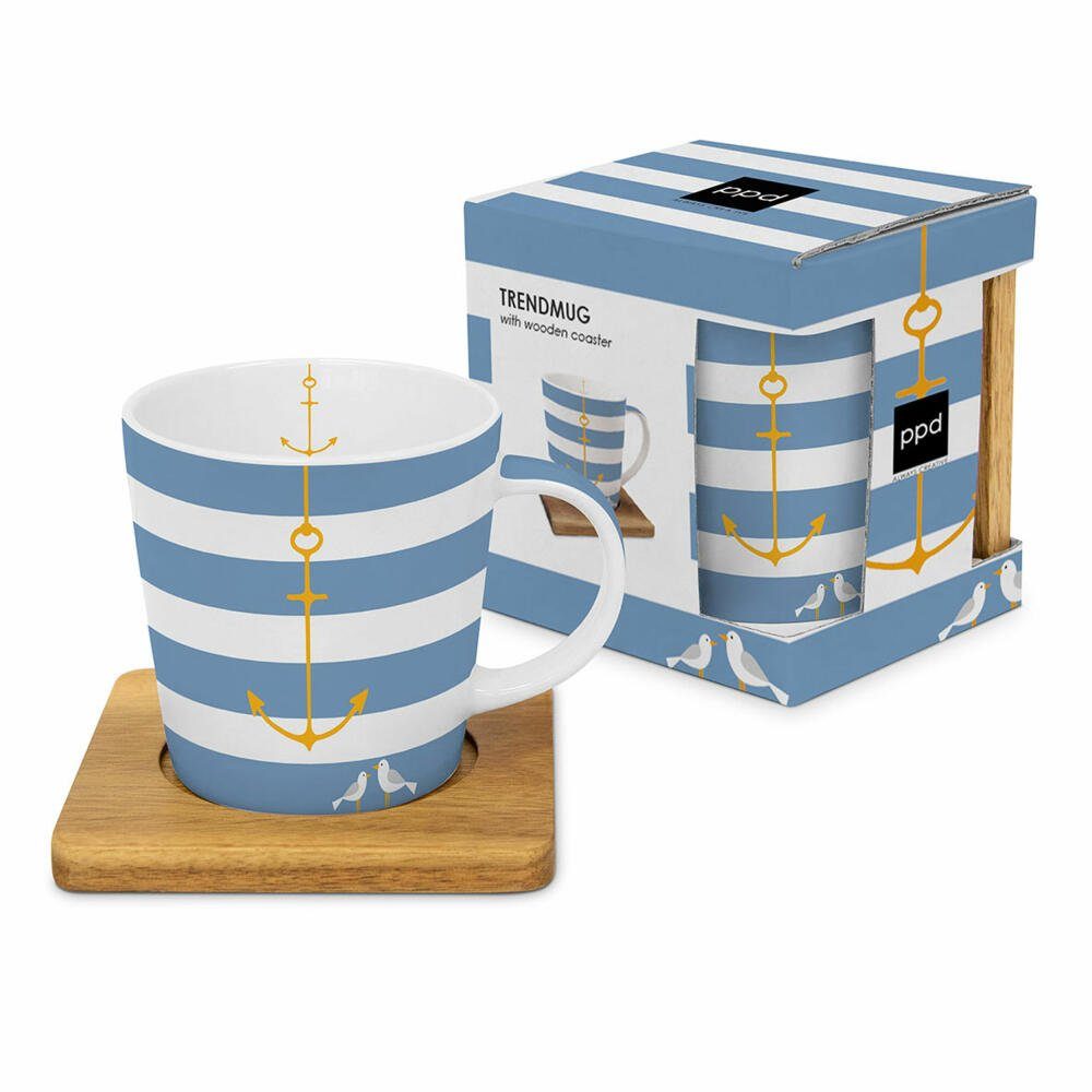 PPD Tasse Beach Anchor Trend Mug Nature 350 ml, Bone China, Tasse aus ...
