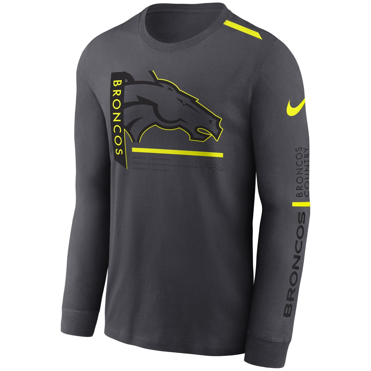 Nike Langarmshirt Denver Broncos DriFIT VOLT, grau