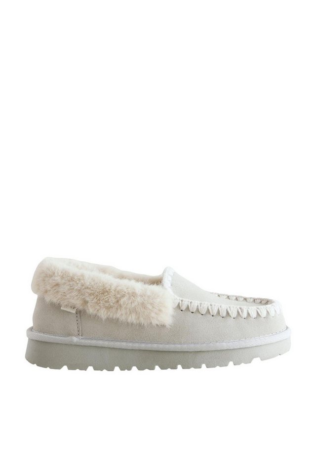 Next Mokassin Pantoffeln Aus Veloursleder Mit Ziernaht Hausschuh 1 Tlg