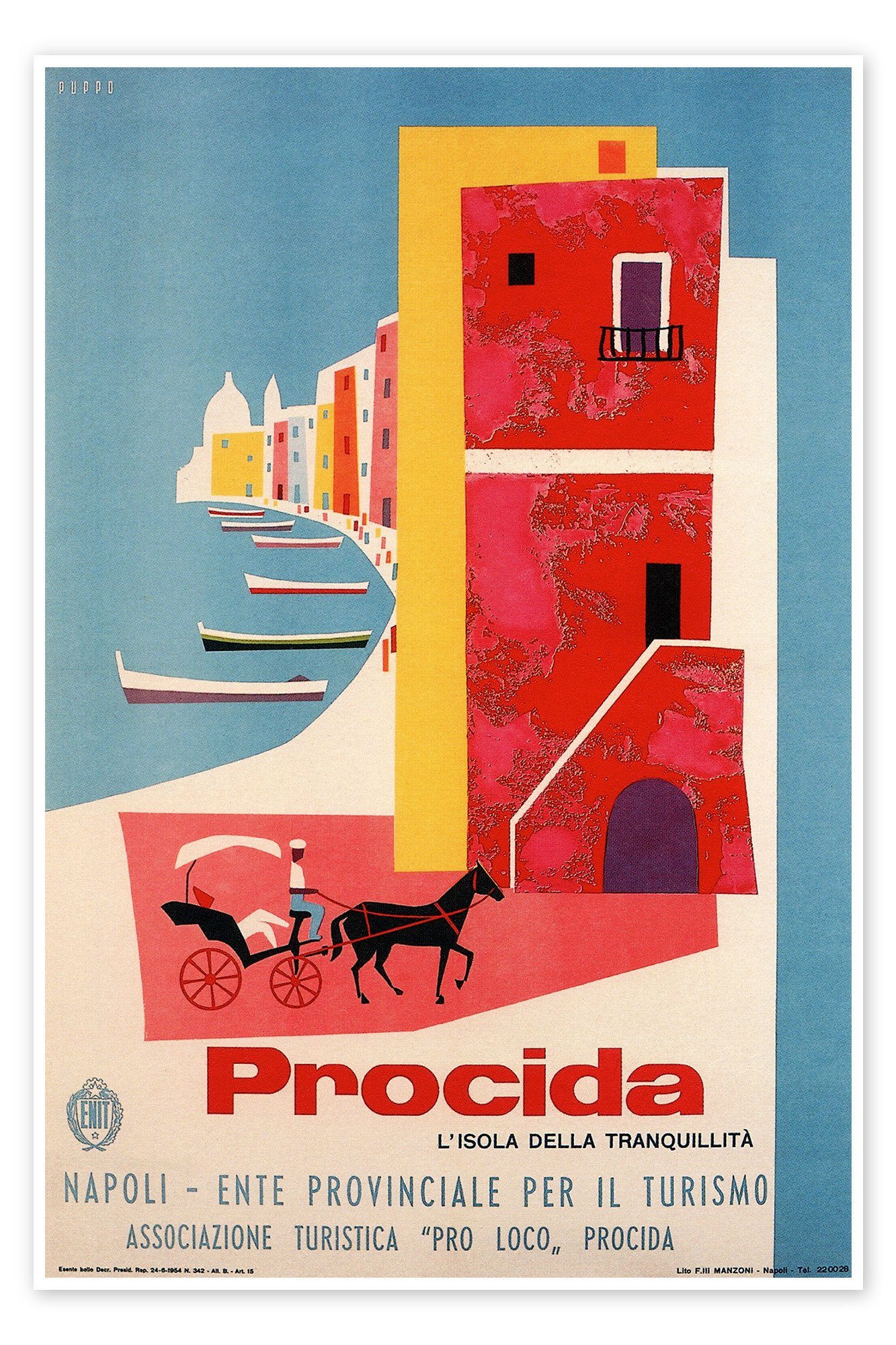 Posterlounge Poster Vintage Travel Collection Italien Procida I