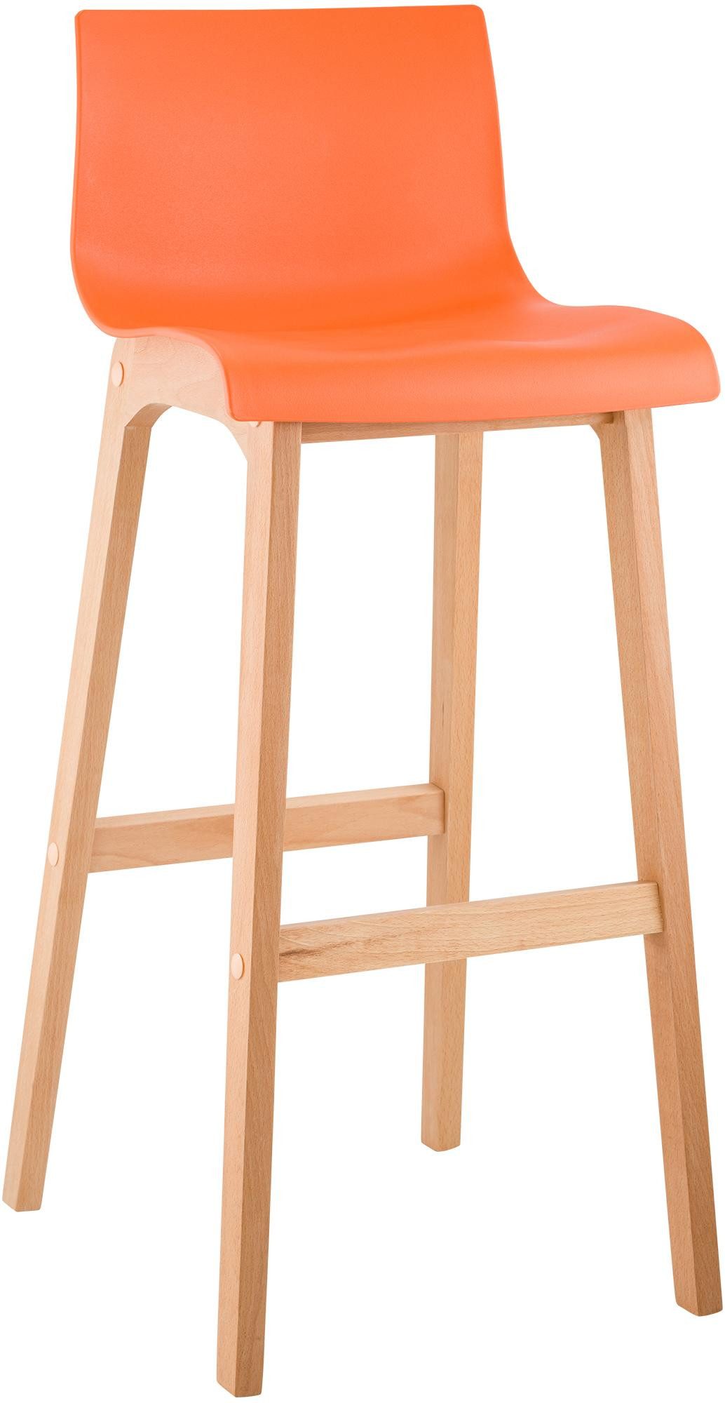 CLP Barhocker Hover Natura (1er), Kunststoffsitz, Gestell aus Buchenholz