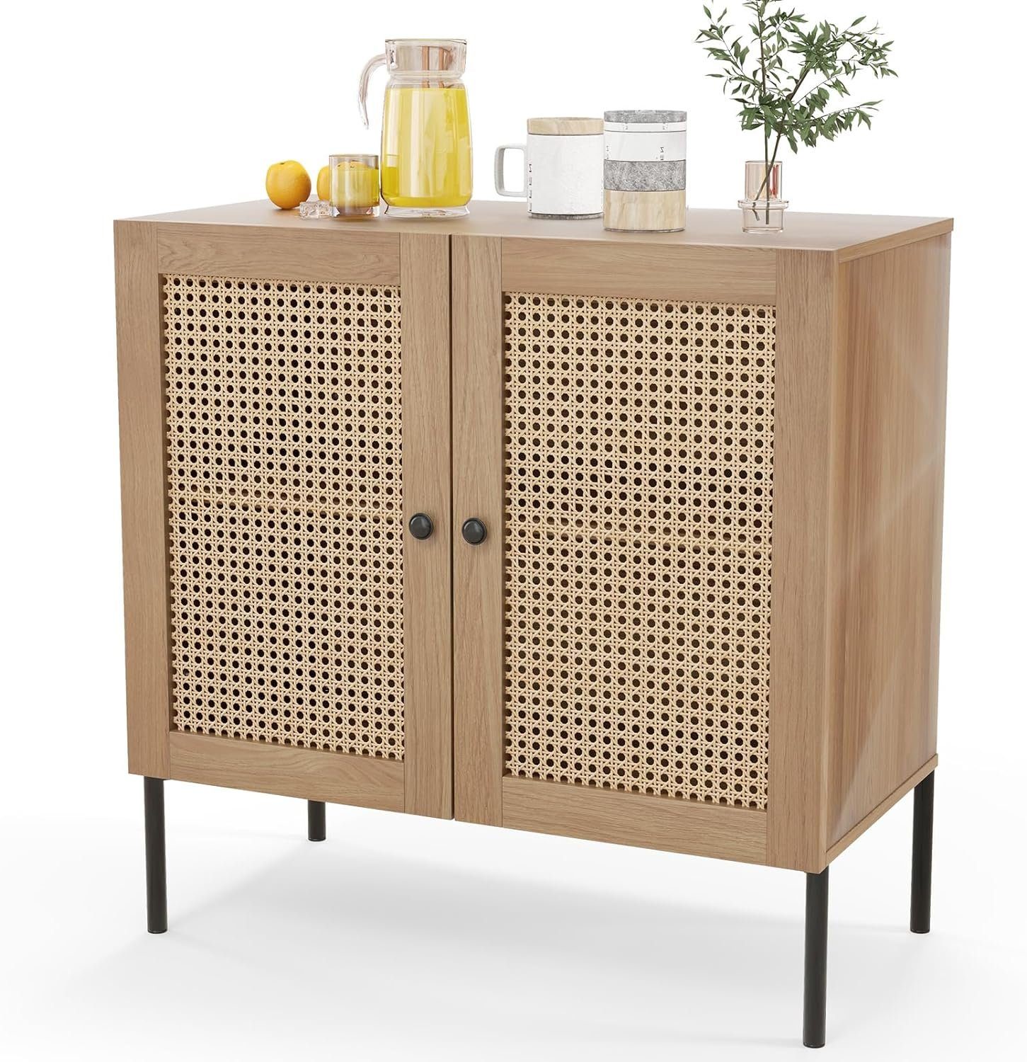 Komfotteu Sideboard Küchenschrank Mit Rattantür And Erhöhten