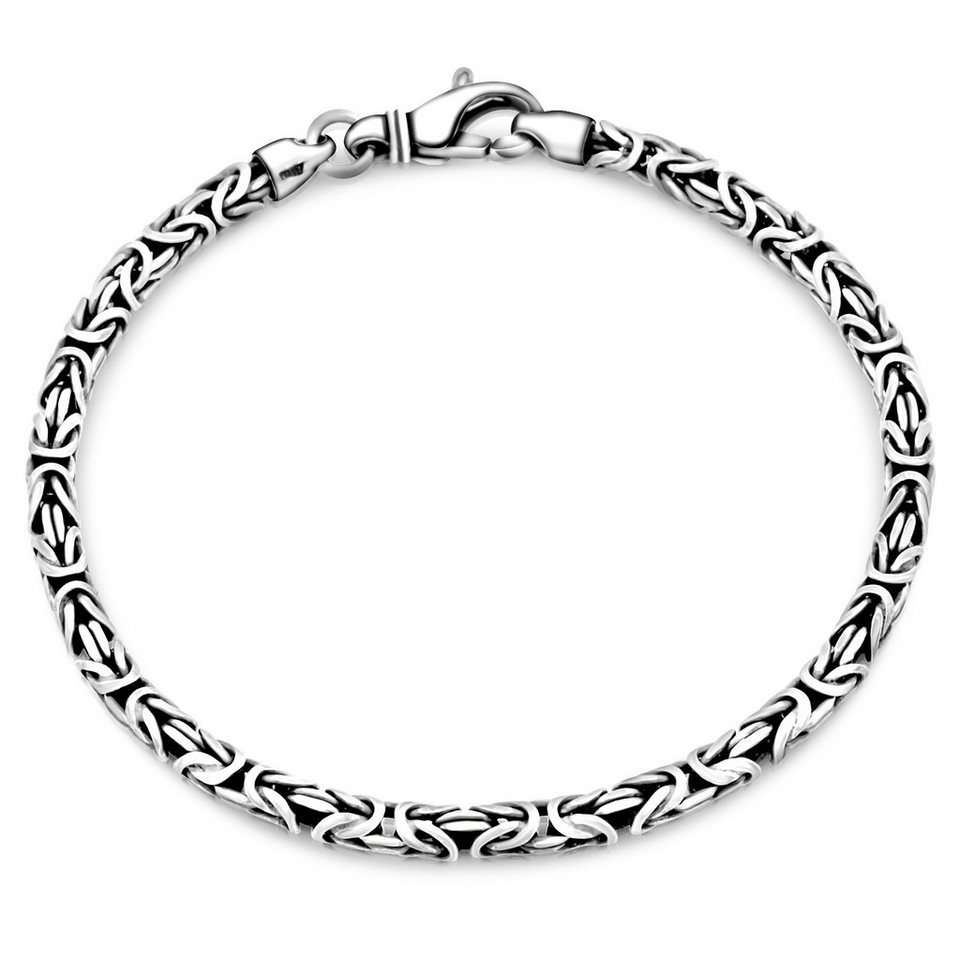 Tony Fein Armband Königsarmband Rund 4 mm Karabinenverschluss, Made in ... Tony Fein Armband Königsarmband Rund 4 mm Karabinenverschluss, Made in ...