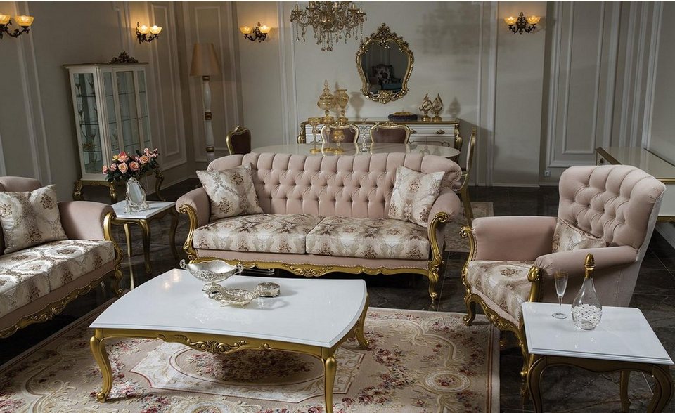 Jvmoebel Wohnzimmer Set Luxus Sofa Couch Set 5tlg Sofagarnitur 321
