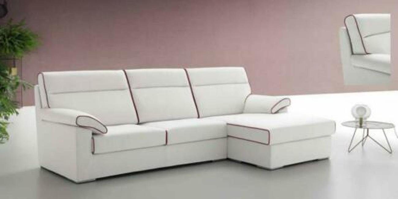 Jvmoebel Ecksofa Weißes Ecksofa Textil Eck L Form Wohnlandschaft