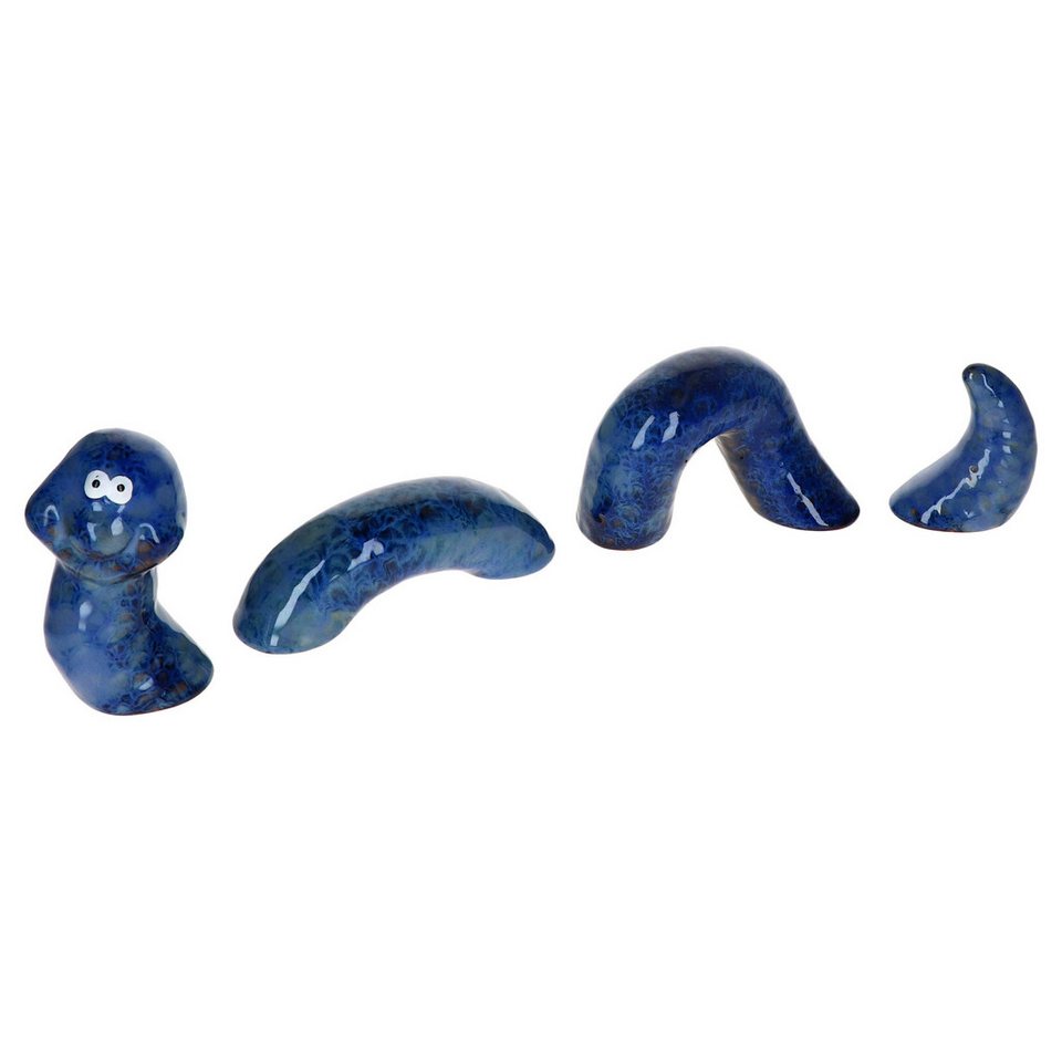 Mambocat Dekofigur Paul Deko Wurm M Blau Länge 38cm Garten Figur