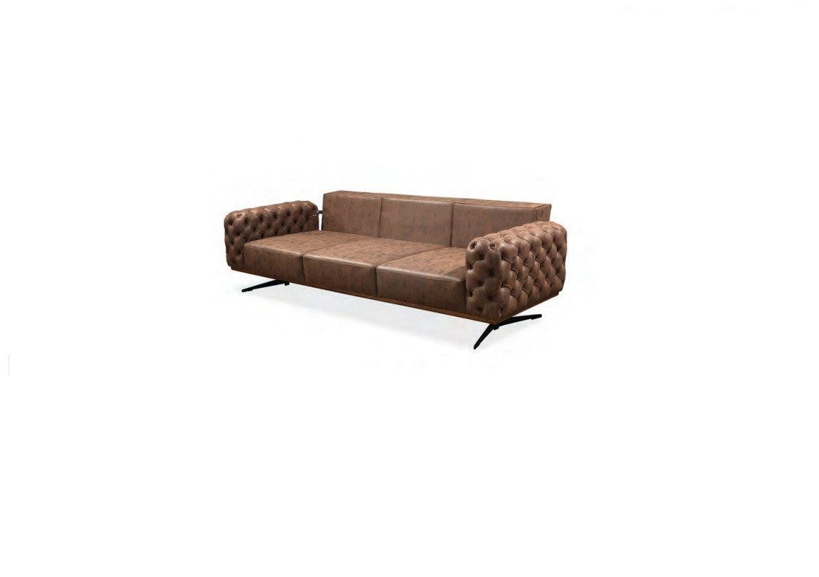Jvmoebel 4 Sitzer Brauner Chesterfield Sofa Viersitzer Designer