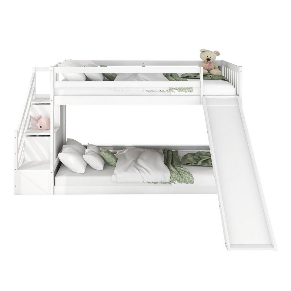 Flieks Etagenbett Mit Rutsche Und 2 Schubladen In Der Treppe