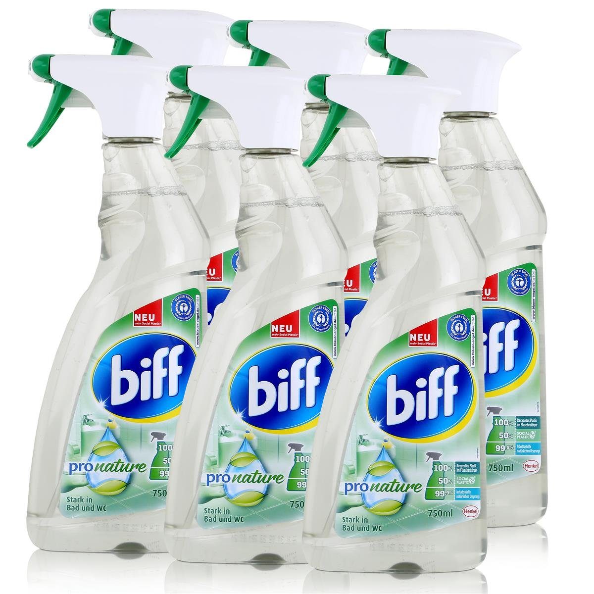 biff Biff pro nature 750ml - Stark in Bad & WC (6er Pack) Badreiniger