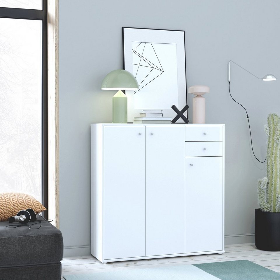 Newroom Kommode Filius Kommode Weiß Modern Sideboard Highboard Büro
