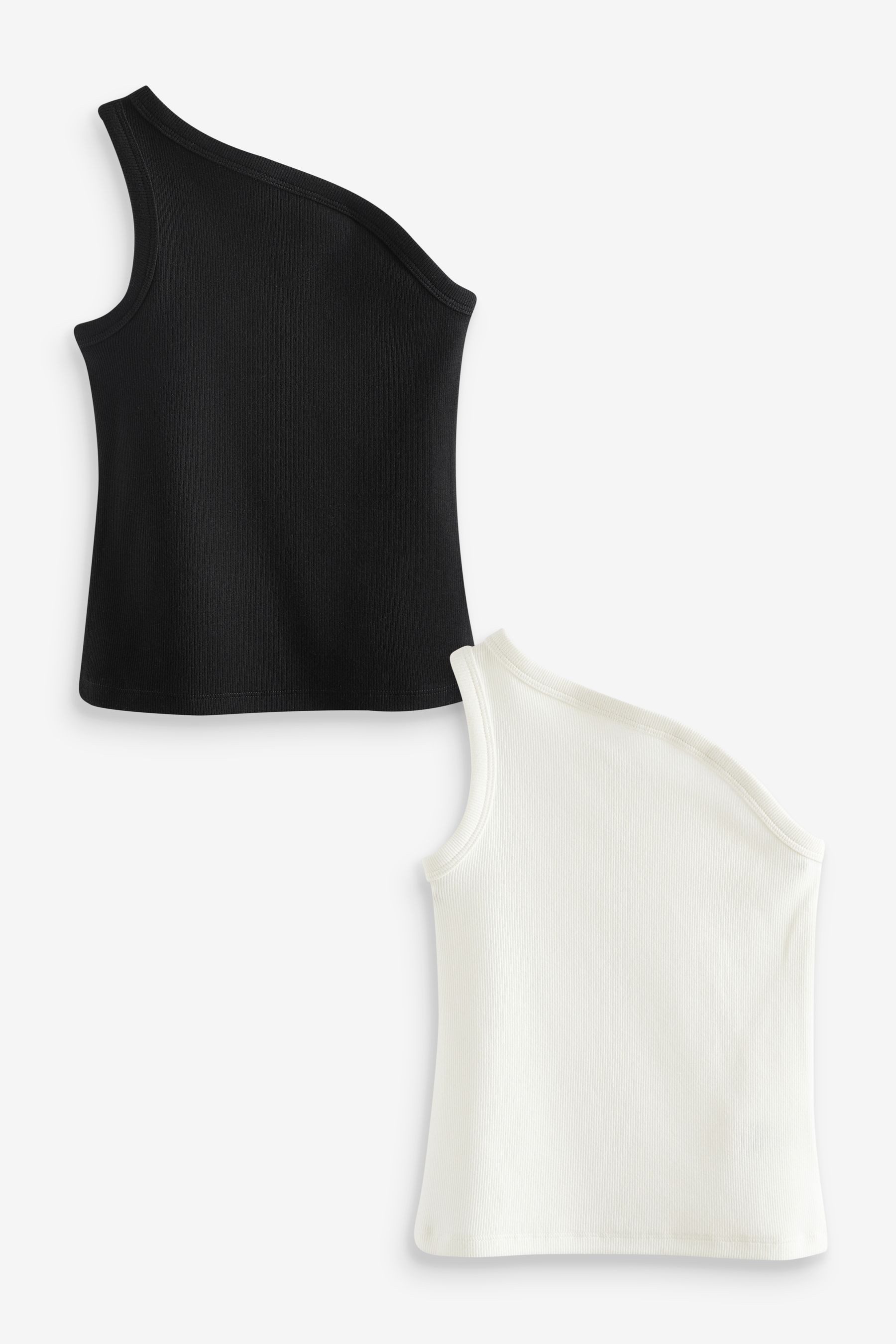 Next One Shoulder Top Geripptes One Shoulder Trägertop 1 Tlg