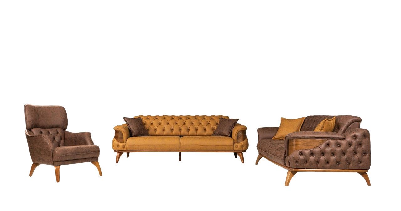 Jvmoebel Wohnzimmer Set Chesterfield Sitzgruppe Luxus Couchgarnitur Set