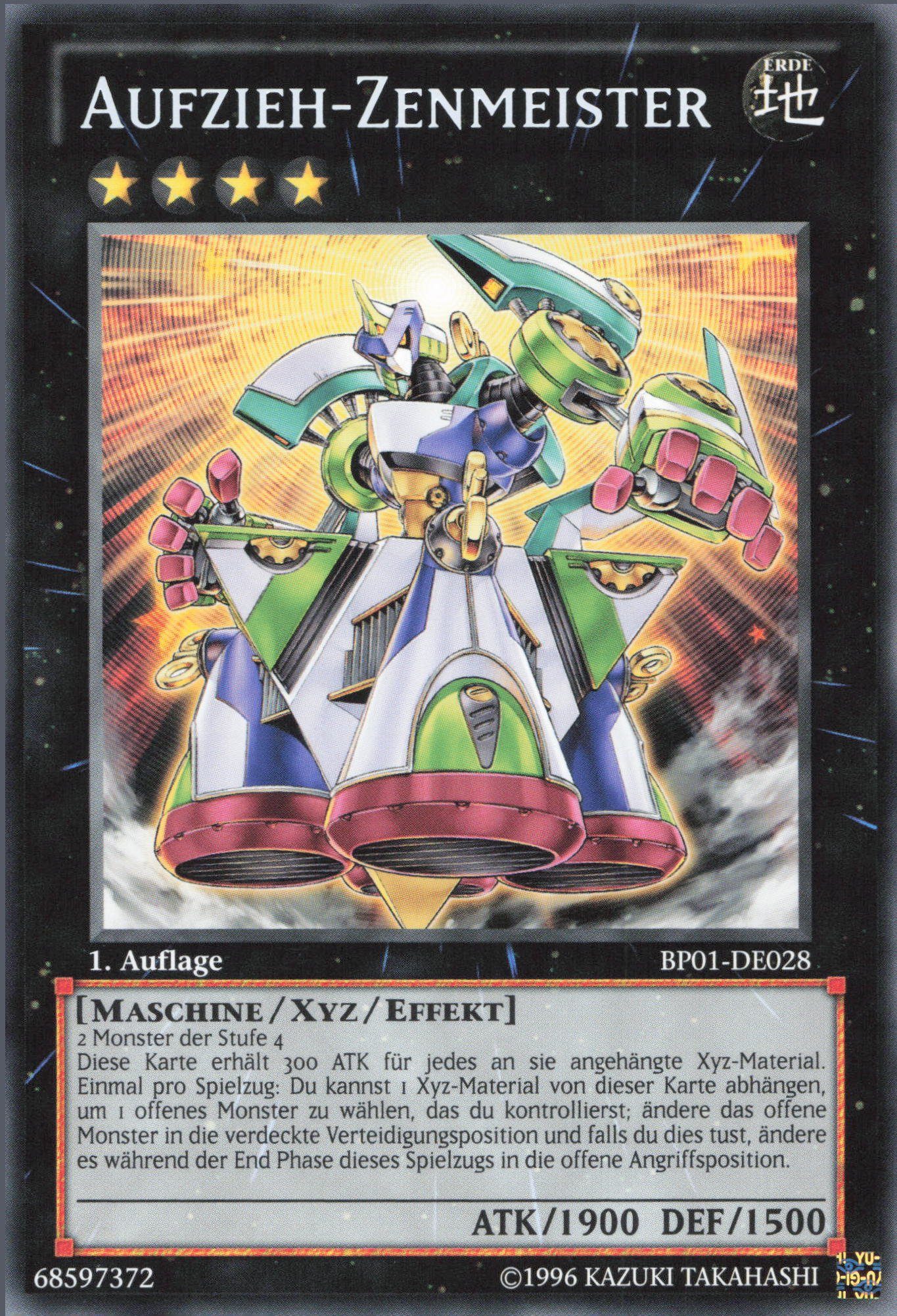 ReCollectibles Sammelkarte YuGiOh Karte Aufzieh-Zenmeister (V.1), Yu-Gi-Oh! Karte BP01-DE028 Rare