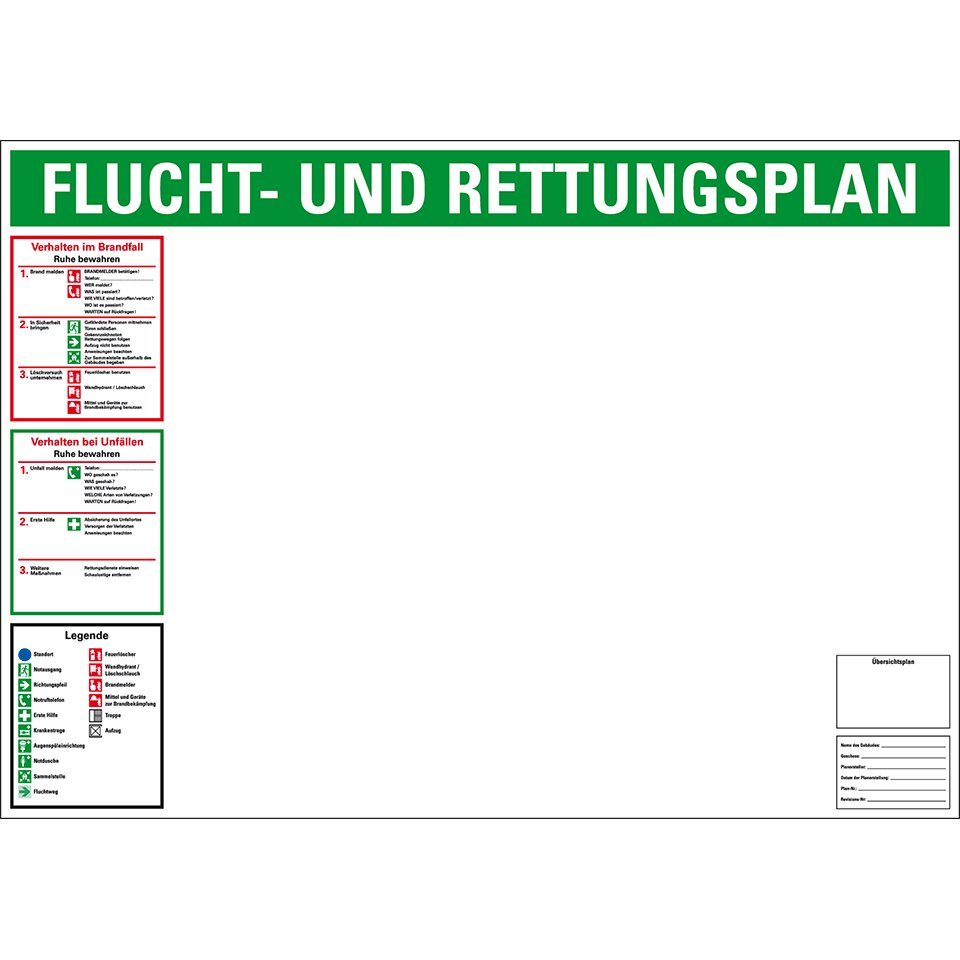 König Werbeanlagen Hinweisschild Vorteils-Set Flucht- und Rettungsplan, ISO 23601/7010, ohne ...