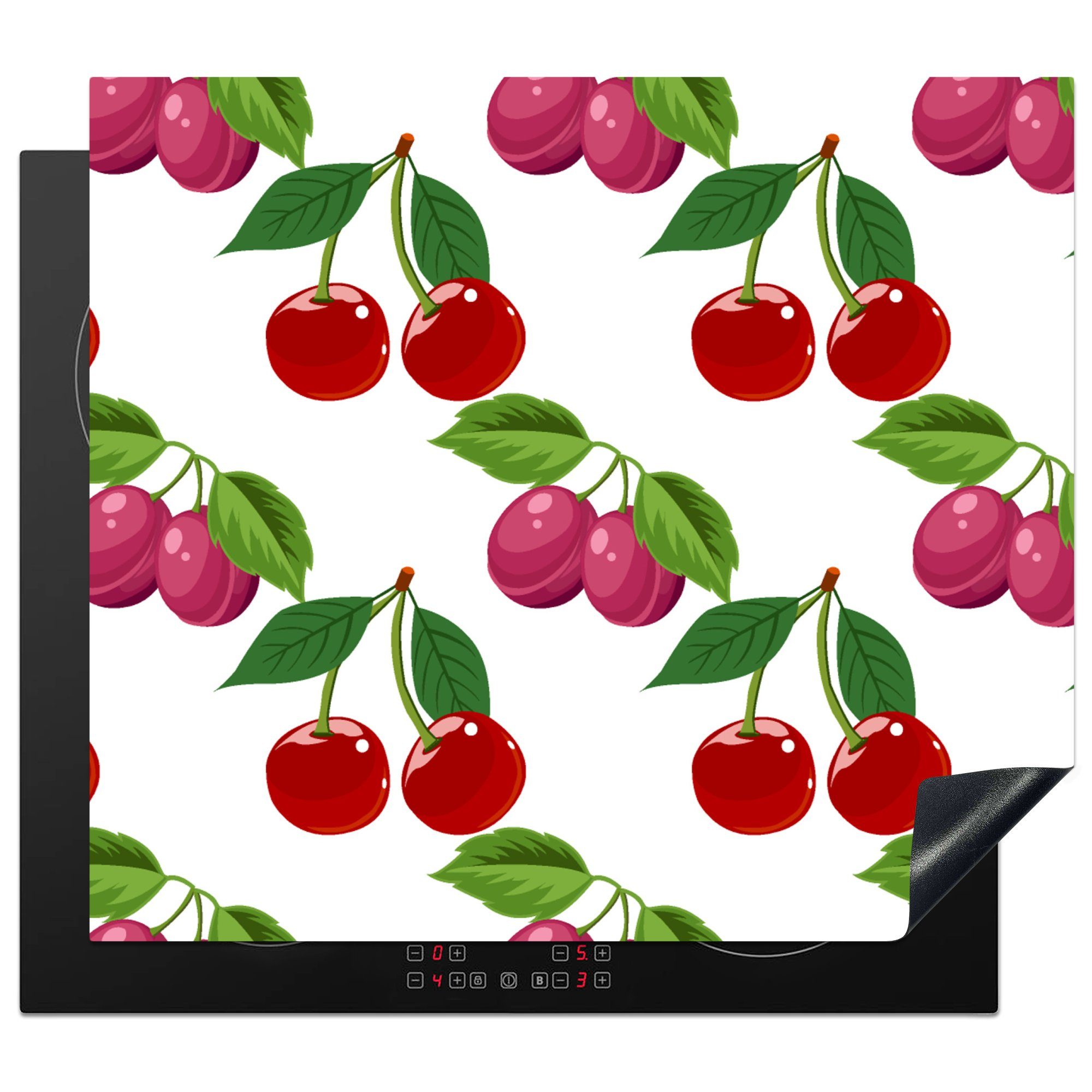 Muchowow Herdblende Abdeckplatte Kirschen Muster Obst Vinyl 1