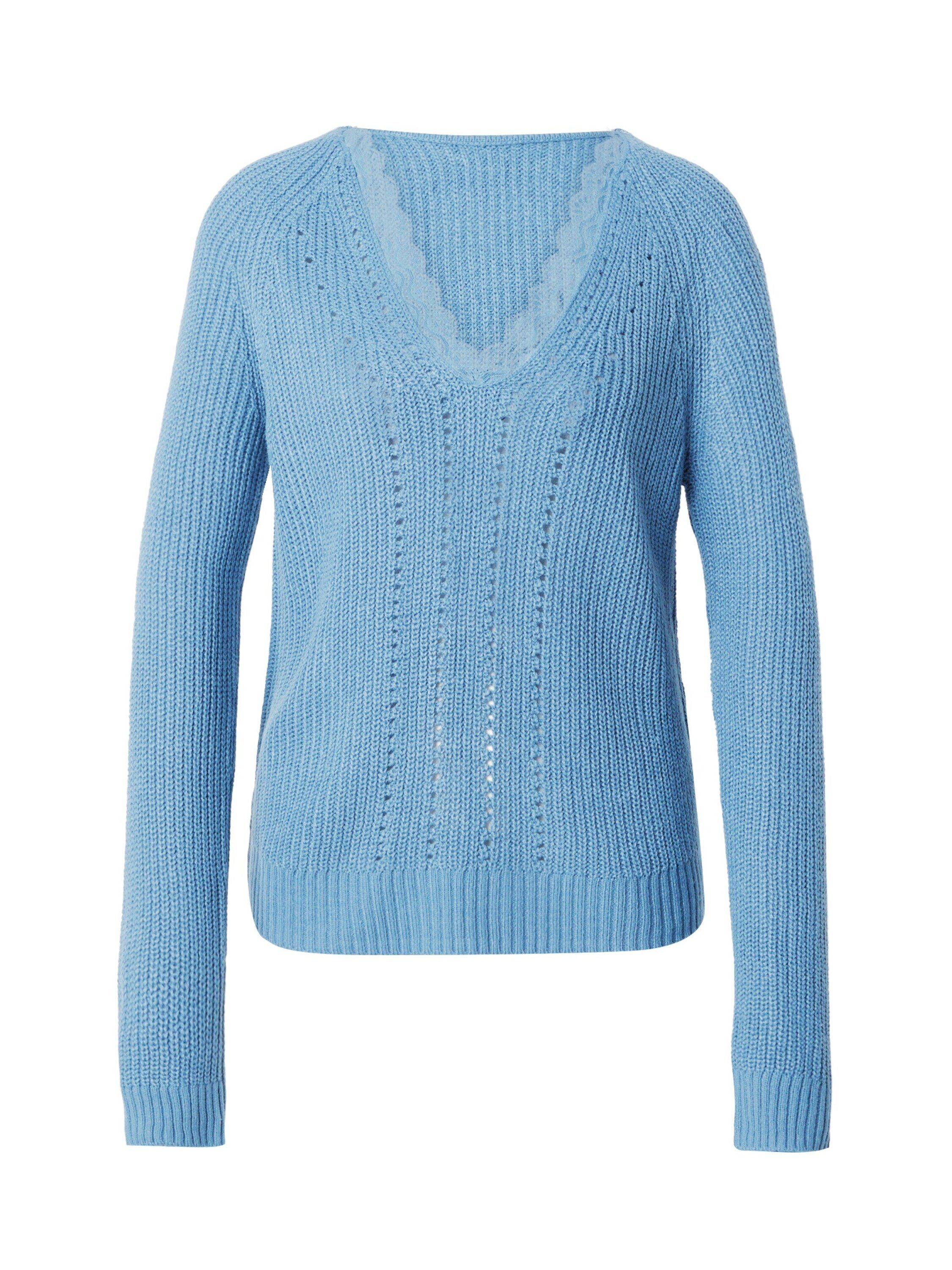 Vila Strickpullover OA (1-tlg) Spitze, Tiefer Ausschnitt/Dekolleté