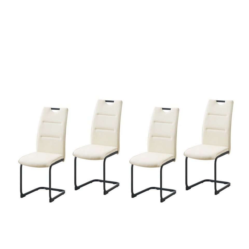 Hti Line Esszimmerstuhl Schwingstuhl 4er Set Pu Creme Dannyp Set 4 St