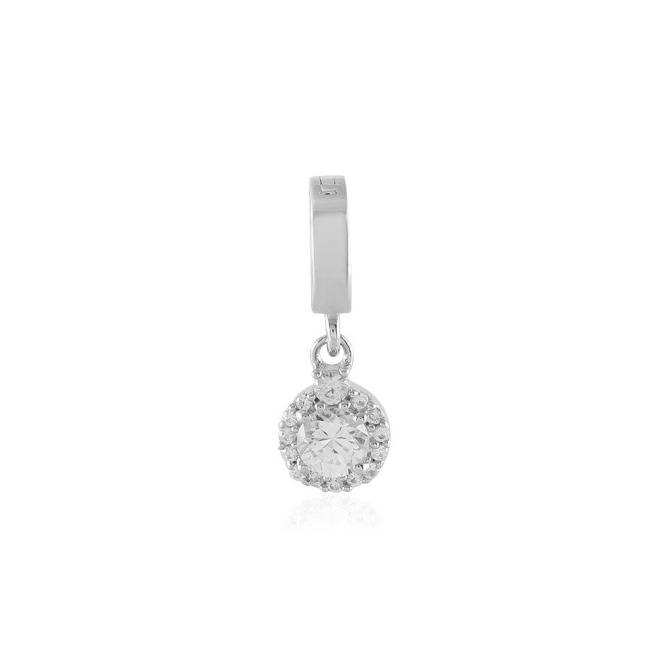 J Classics Anhänger Set Weißer Saphir-Silberanhänger