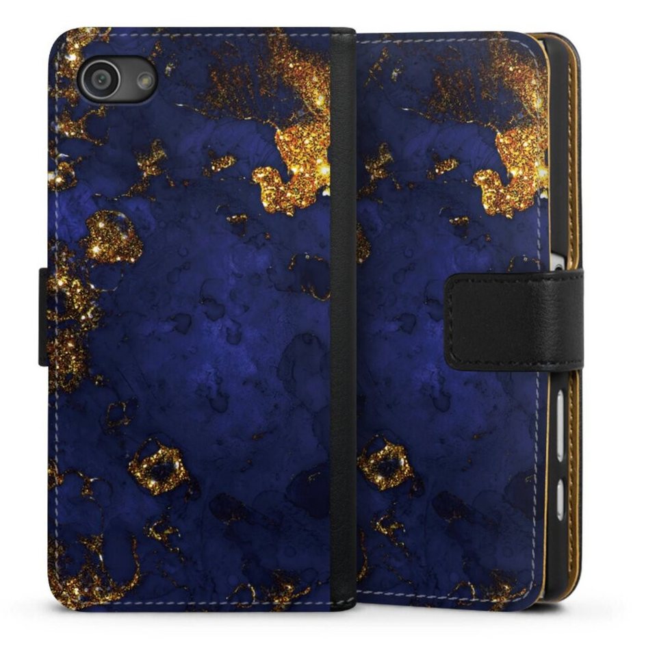 Deindesign Handyhülle Marmor Gold Utart Blue And Golden Marble Look