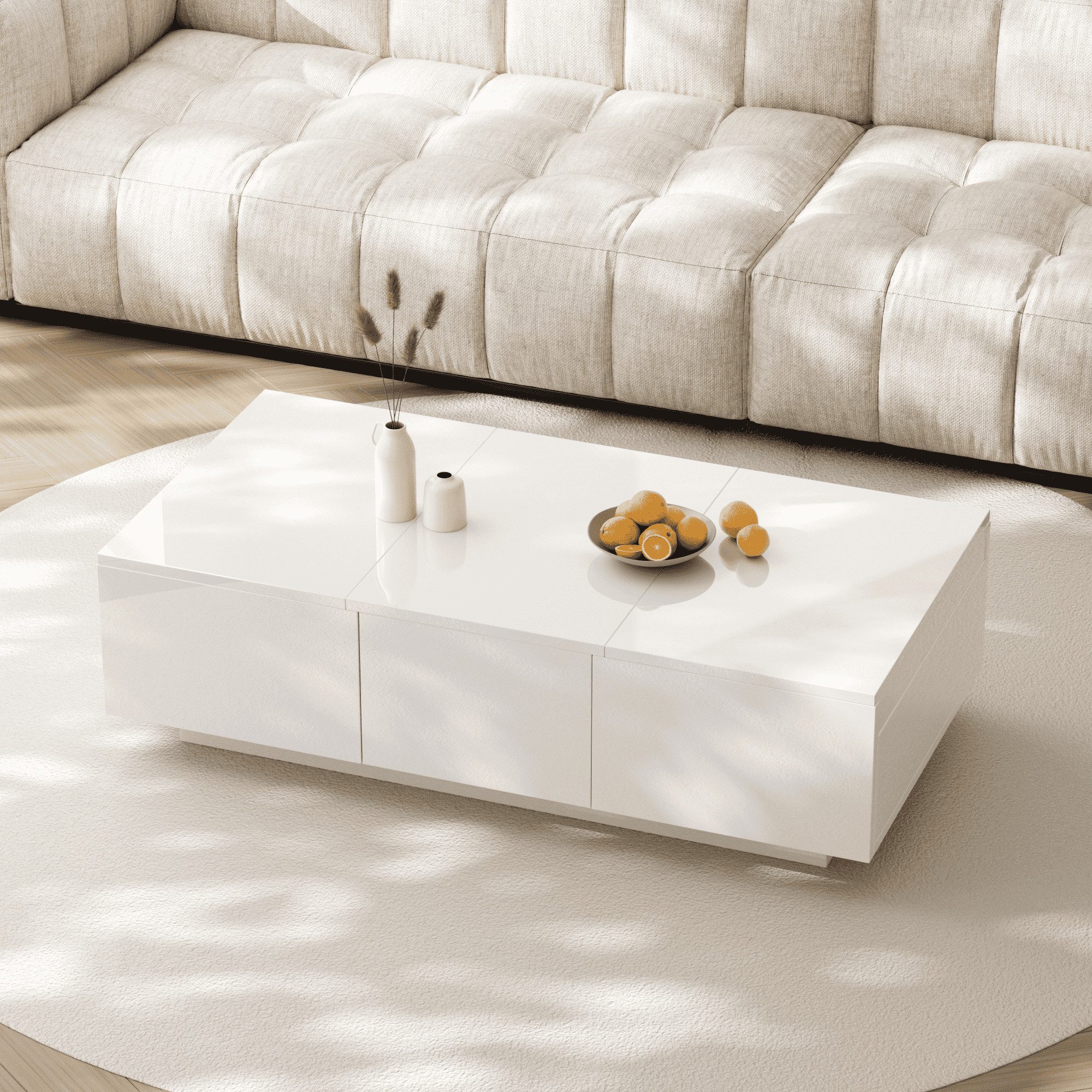 Blingbin Couchtisch Hochglanz Wohnzimmertisch 1005031 Cm Mit Push