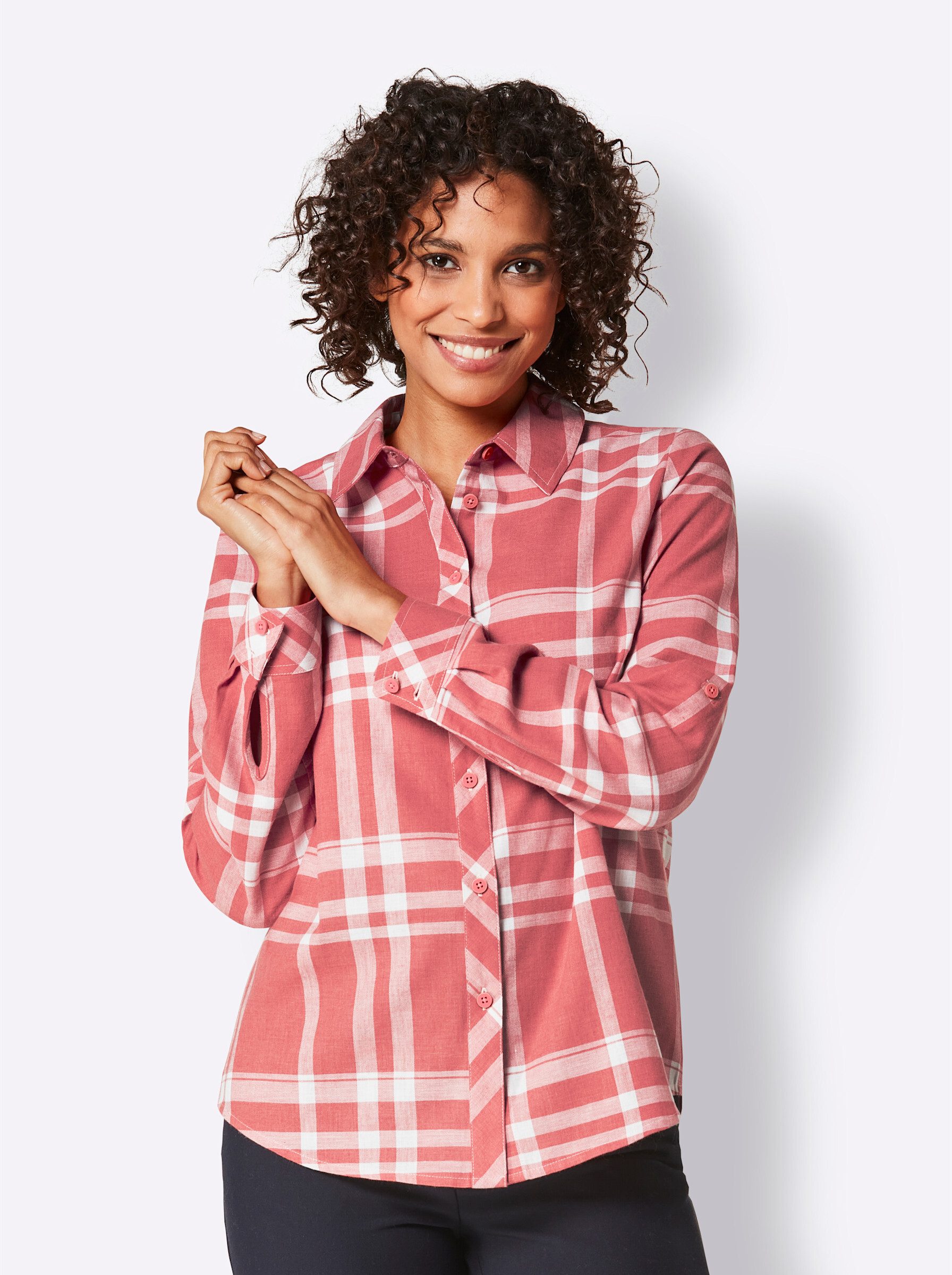 creation L Klassische Bluse Baumwoll-Woll-Bluse