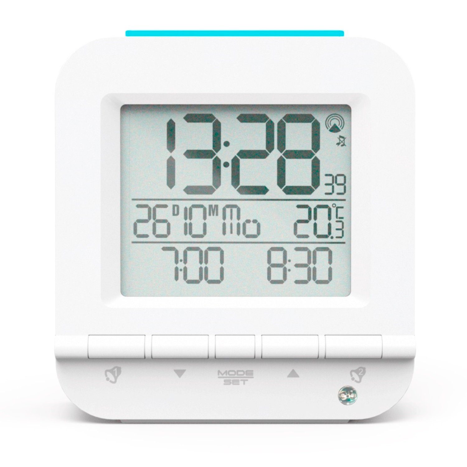 Hama Funkwecker Funk-Wecker Dual Alarm-Wecker Funk-Uhr Datum LED ...