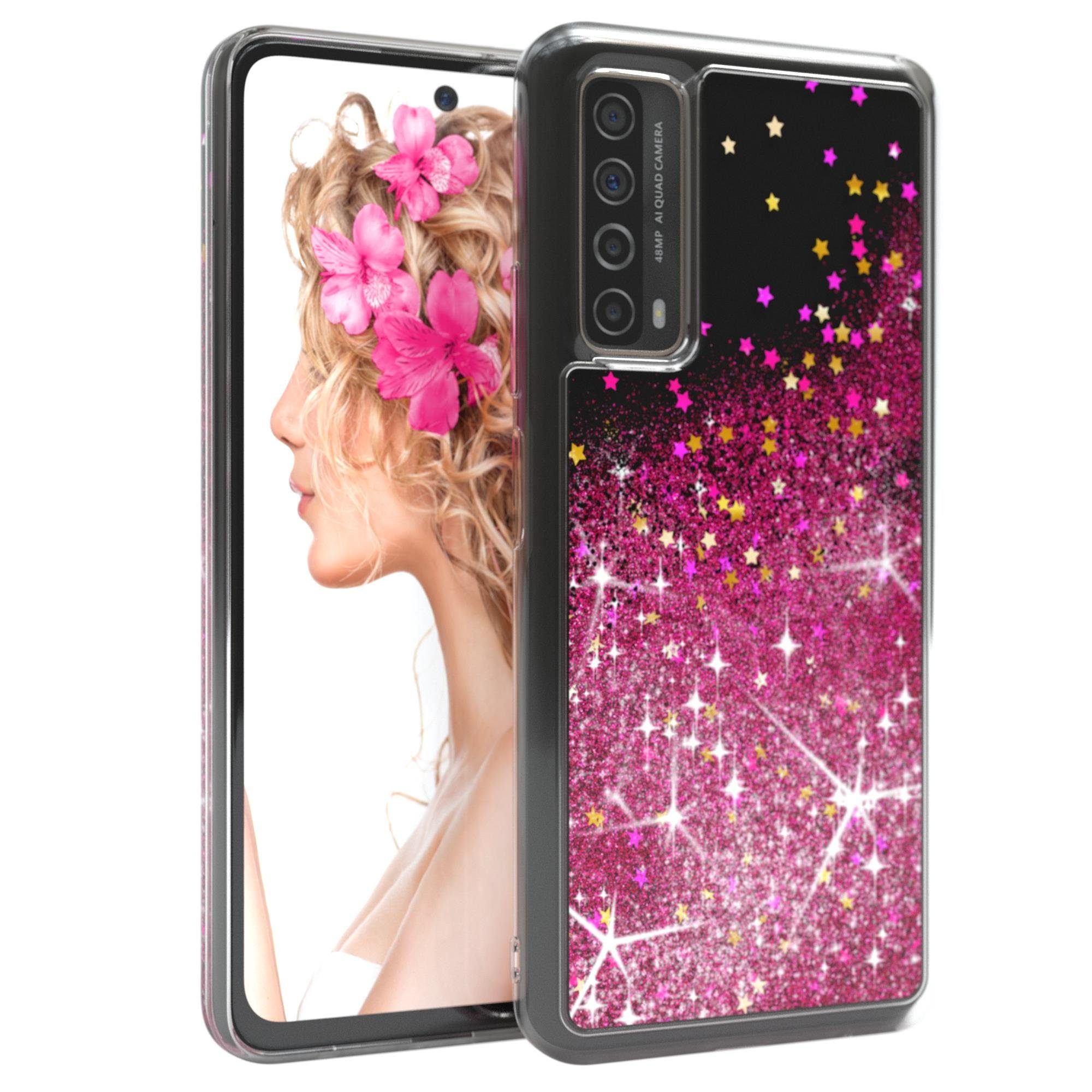 EAZY CASE Handyhülle Liquid Glittery Case für Huawei P Smart 2021 / Y7a ...