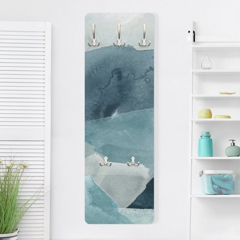 Bilderdepot24 Garderobenpaneel Design Abstrakt Aquarell Kunst Wogen In