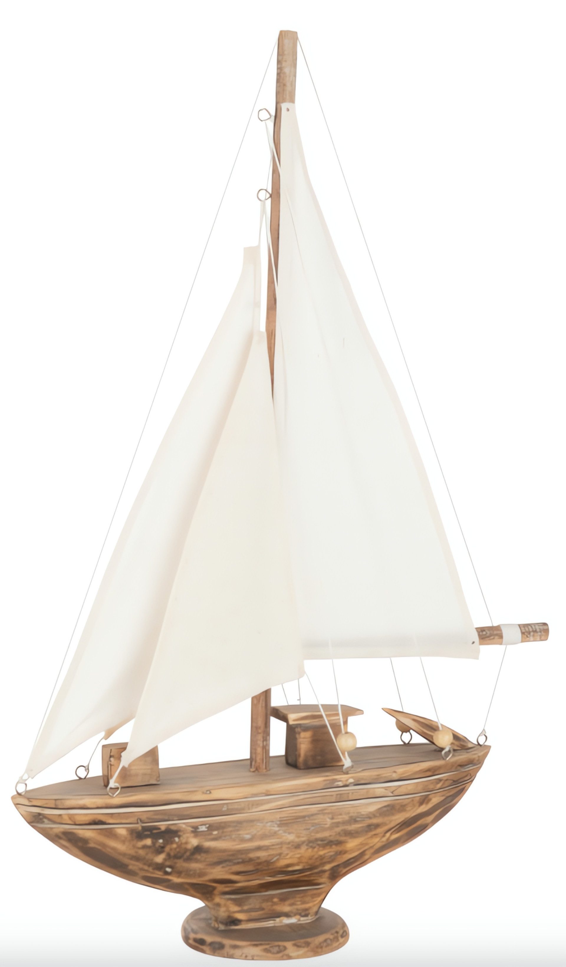 J-line Dekofigur Segelboot Noa Alabasia Braun Medium