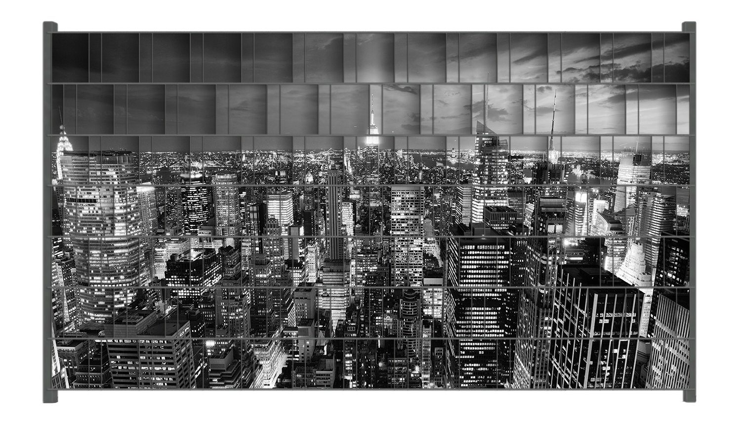 Wallario Sichtschutzstreifen New York Bei Nacht Panoramablick über