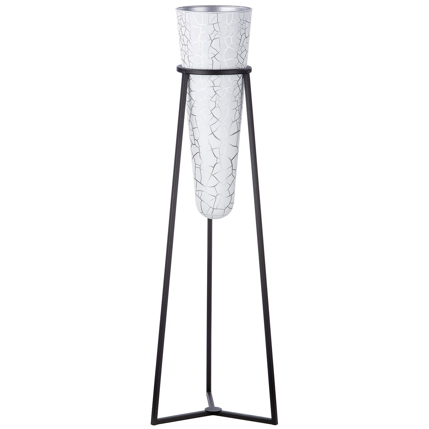 Gilde Dekovase Future Vase Weiß Glas Metall H 102cm Deko 1
