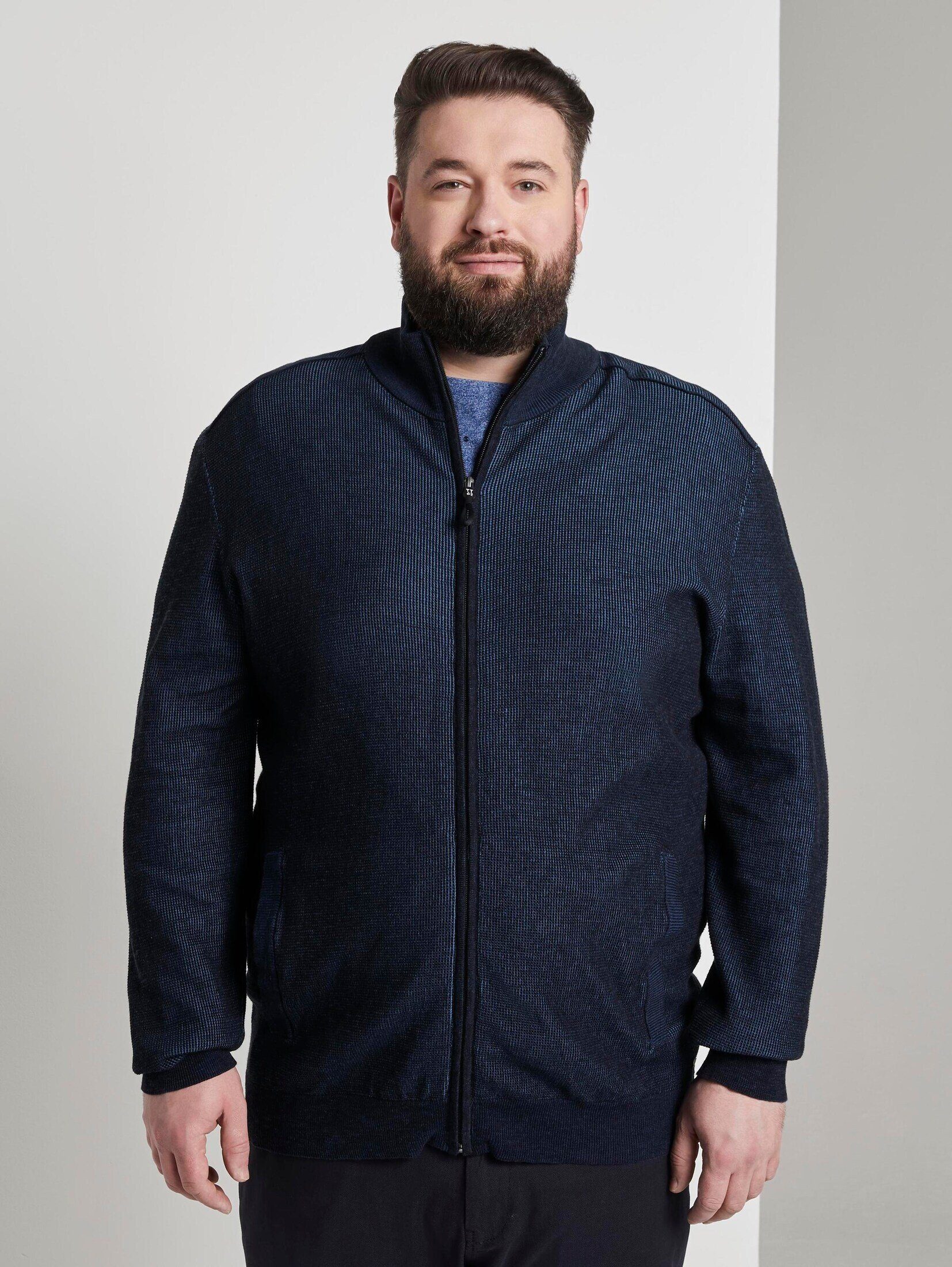 Tom Tailor Plus Strickjacke Strickjacke Mit Stehkragen