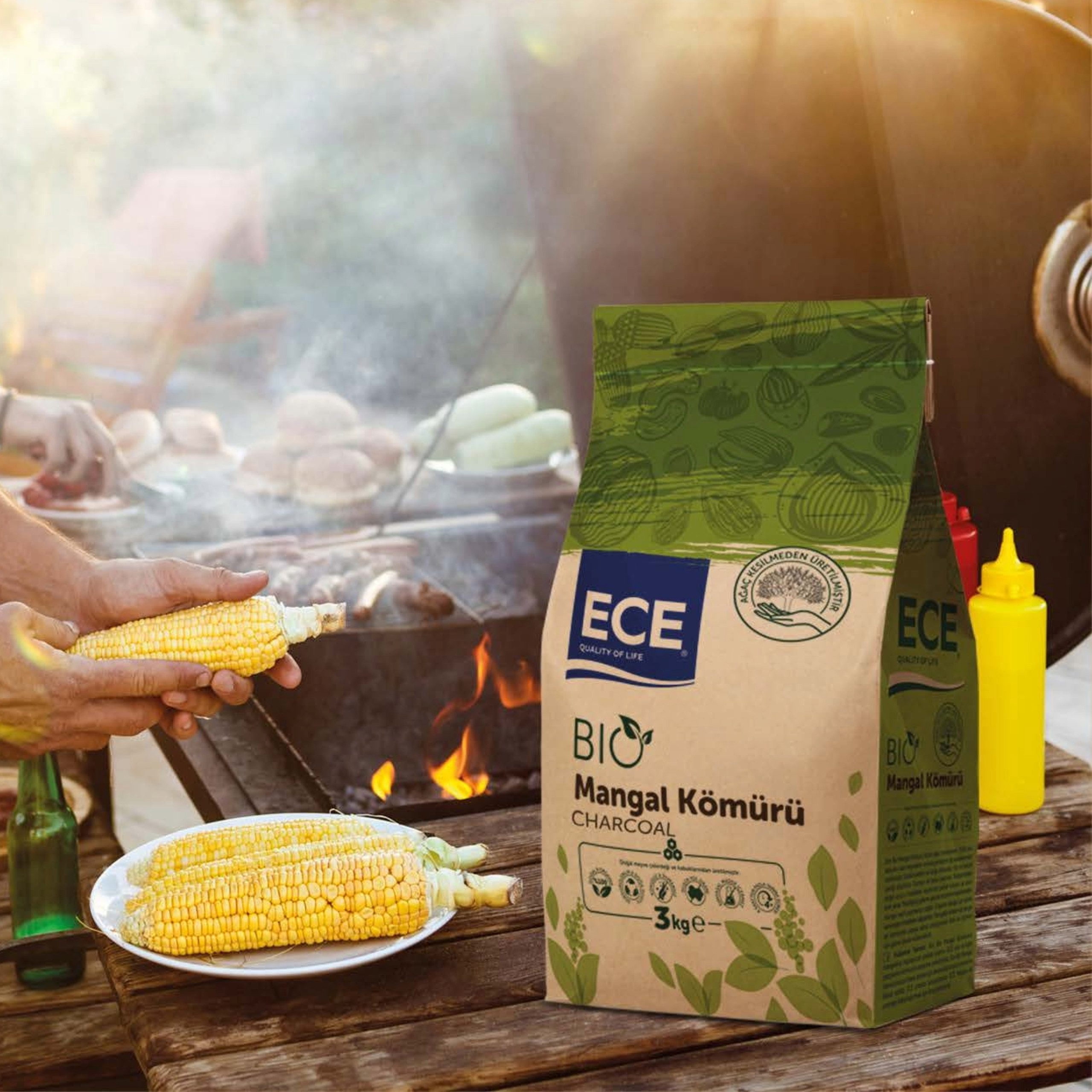 ECE Grillkohle BBQ-Coal,Grillkohle,Mangal Kömür 3KG,bio,natural ...