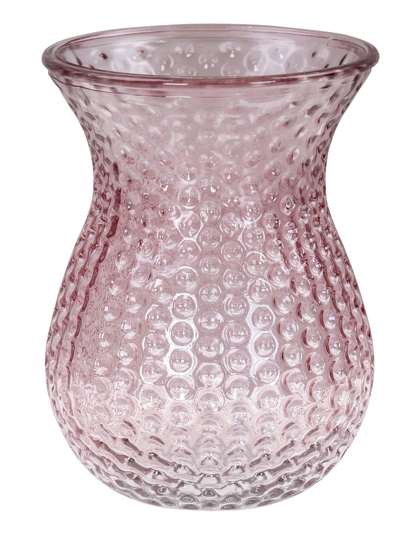 Levandeo® Dekovase Vase Retro Rosa Glas Blumenvase Dekovase Glasvase